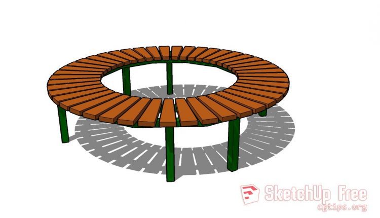 Bench_Tree_Flat_Base - Sketchup Models For Free Download