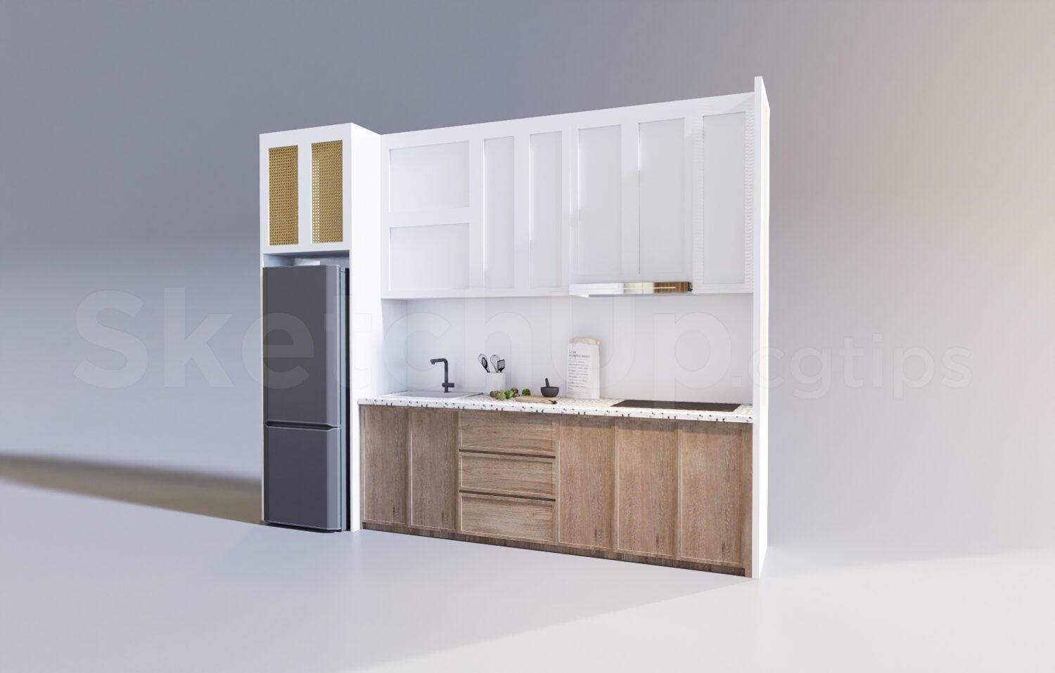 8596. Free Sketchup Kitchen Model Download