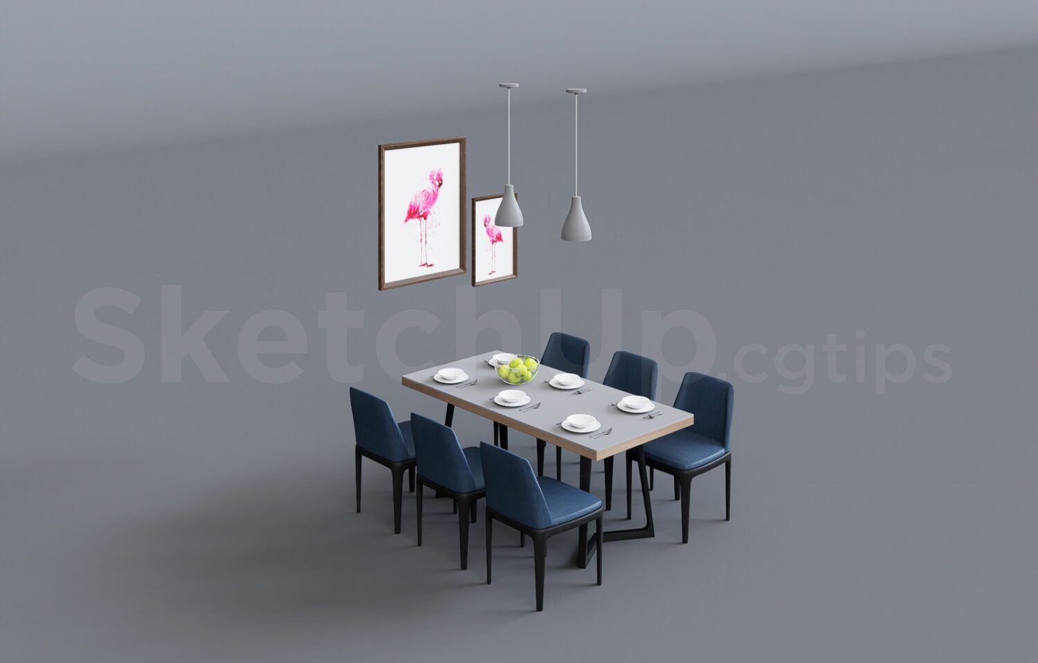10672. Free Sketchup Dining Table Model Download