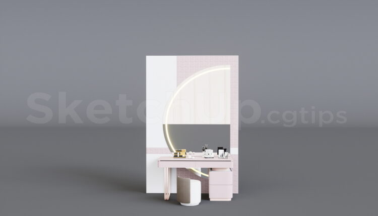 14293. Free Sketchup Dressing Table Model Download - Sketchup Models ...