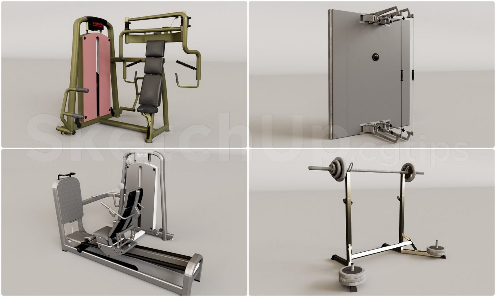 11587. Free Sketchup Gym Equipment Model Download - Sketchup Models For ...