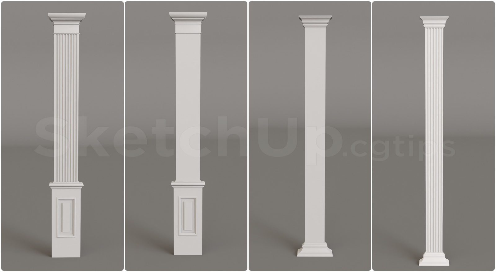 20043. Download SketchUp models of Roman column