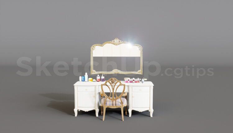 15285. Free Sketchup Makeup Table Model Download - Sketchup Models For ...