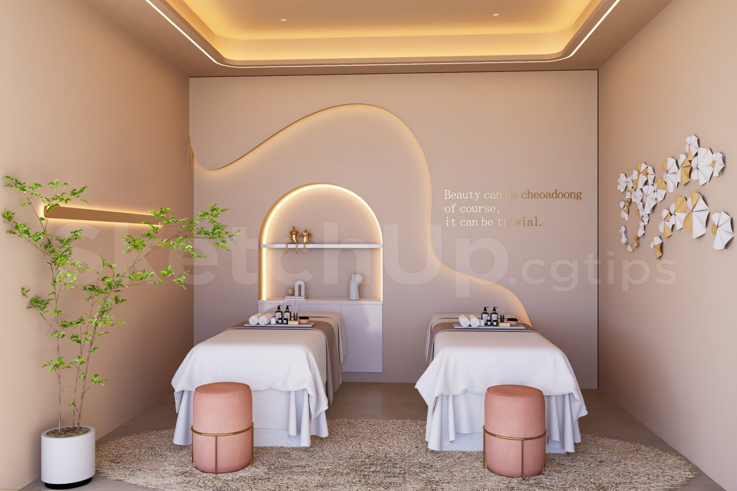 15667. Free Sketchup Spa Interior Model Download