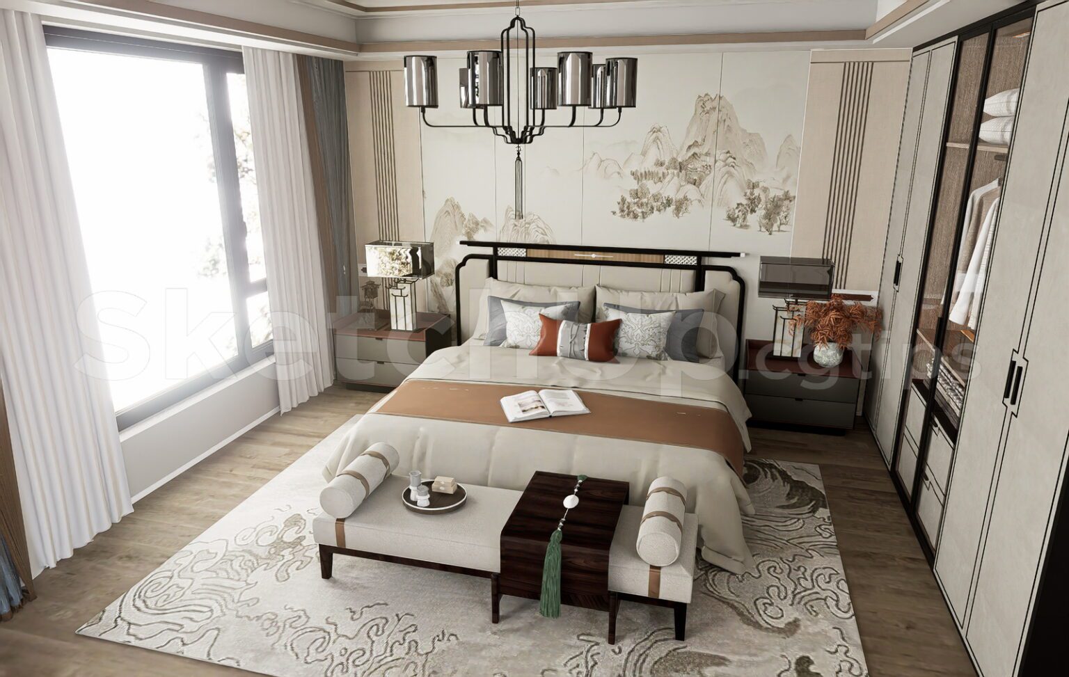15825. Free Sketchup Bedroom Interior Model Download