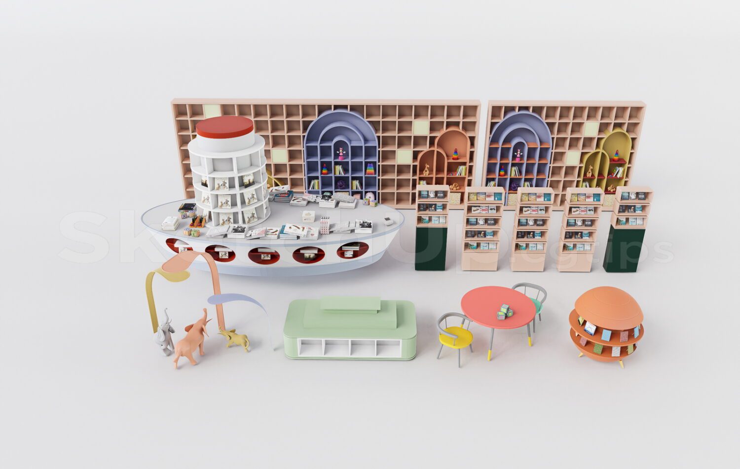 16936. Free Sketchup Full Furniture Set Model Download