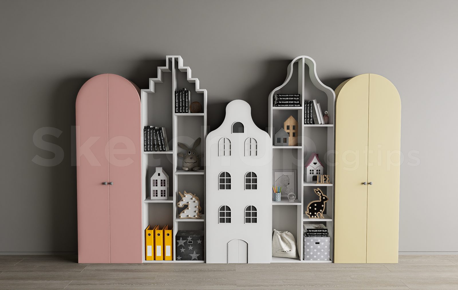 17323. Free Sketchup Child Wardrobe Model Download