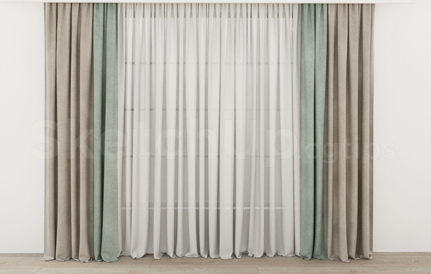 17753. Free Sketchup Curtain Model Download