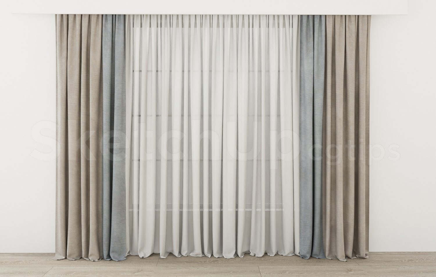 17753. Free Sketchup Curtain Model Download