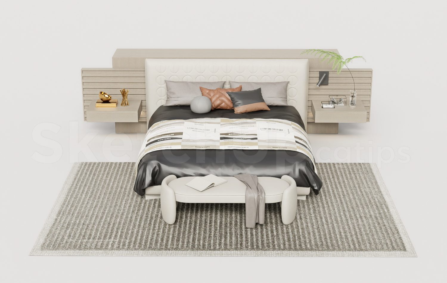 18356. Download Free Bed Model for SketchUp