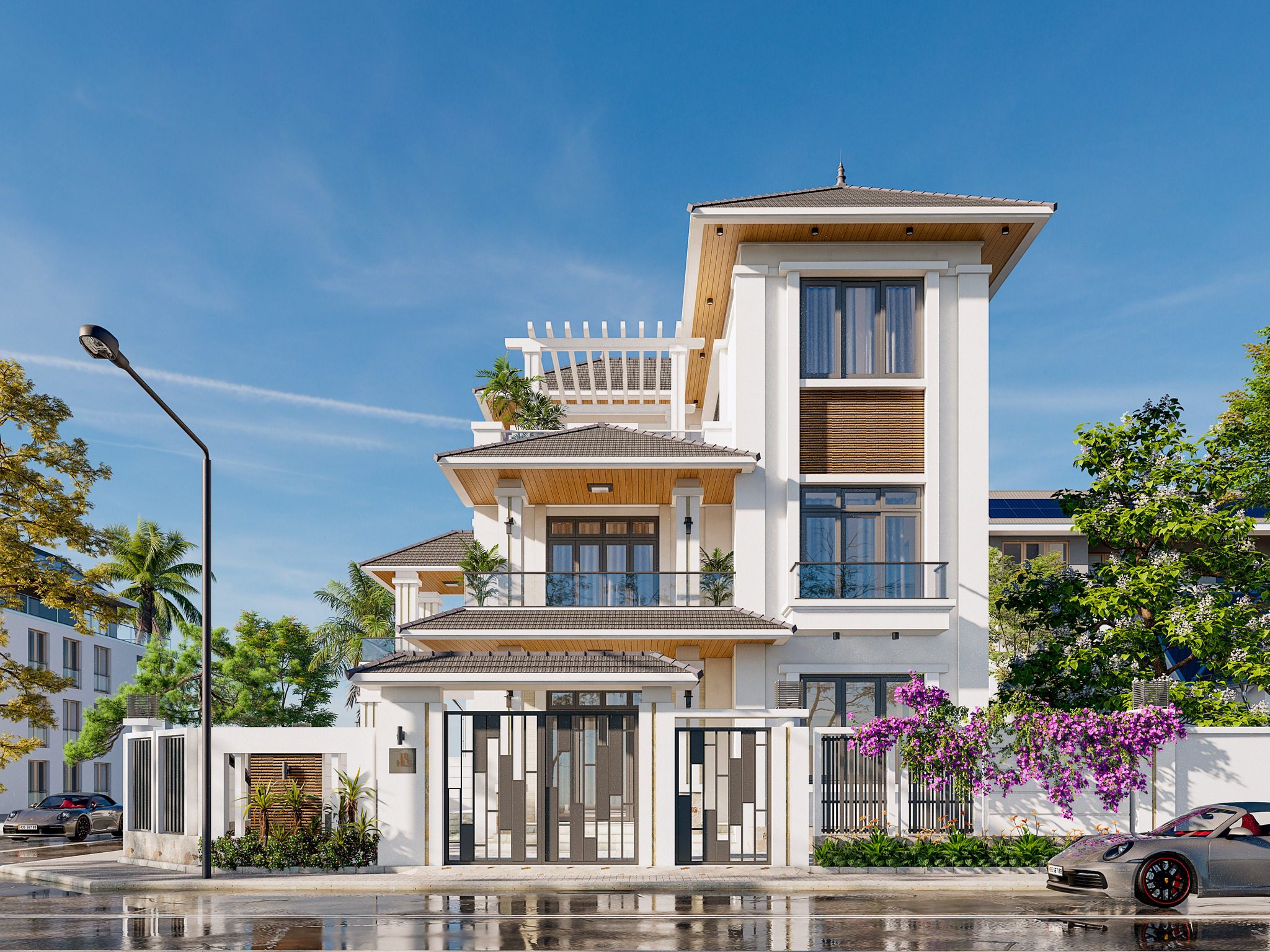 18415. SketchUp Villa Exterior Model Free Download